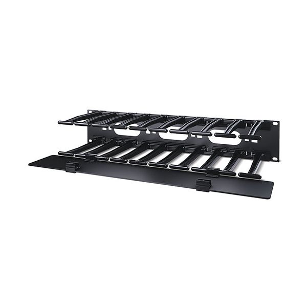 Organizador horizontal de cables, de un solo lado con tapa, de 2 U x 6 ...
